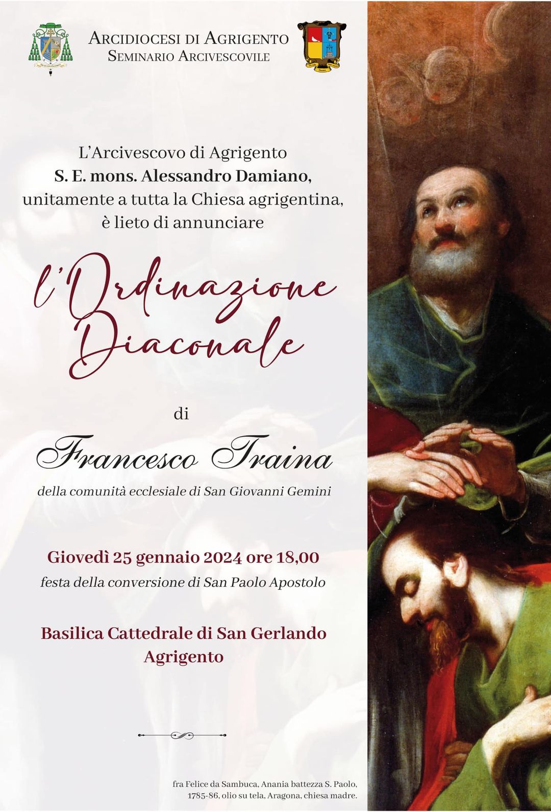 Francesco Traina il 25 gennaio sarà ordinato diacono - Arcidiocesi di ...